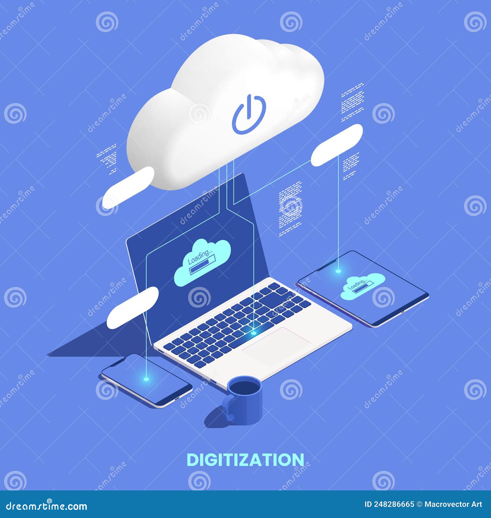 Digitalization Isometric Composition Stock Vector - Illustration of ...
