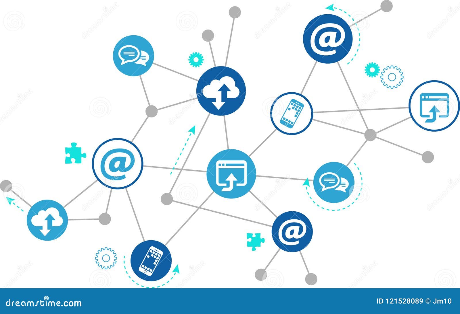 Digitalization and Mobile Communication Concept – Illustration Stock ...