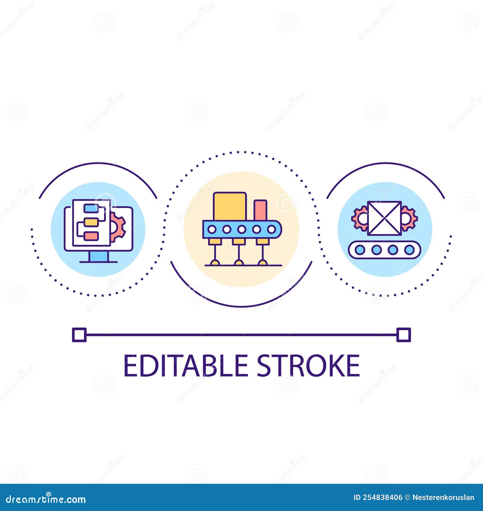 Digitalization of Production Processes Loop Concept Icon Stock Vector ...