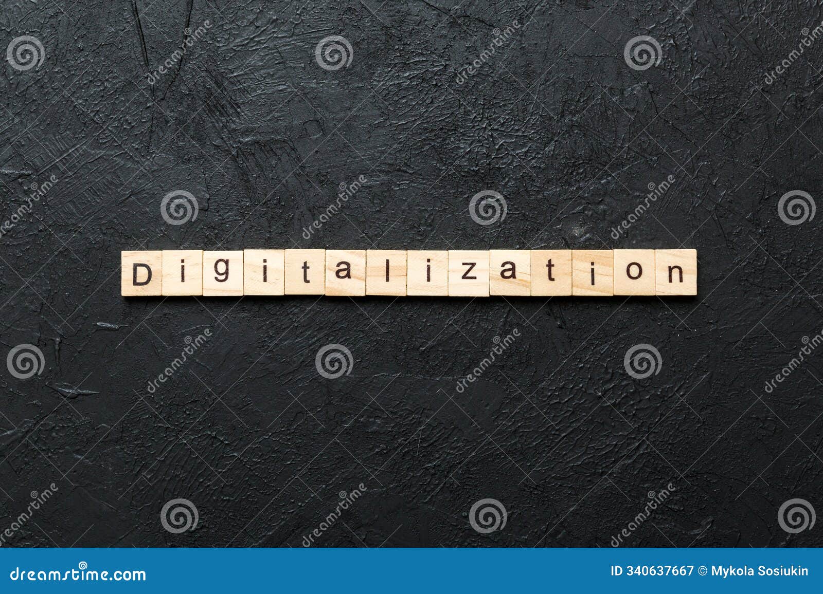 Digitalization Word Written On Wood Block. Digitalization Text On ...