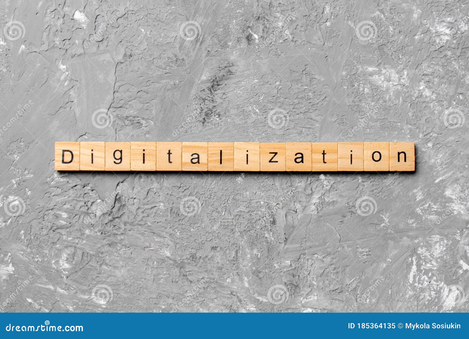 Digitalization Word Written On Wood Block. Digitalization Text On ...
