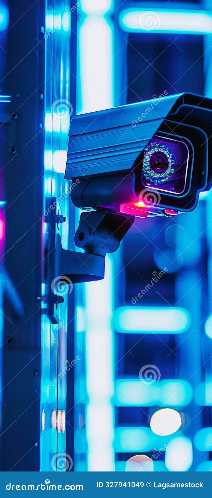 Digitalized CCTV Setup Scanning For Cyber Crimes Neon Blue Tech ...