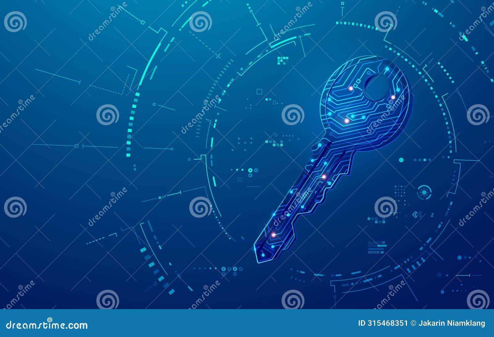 DigitalKey stock vector. Illustration of lock, future - 315468351