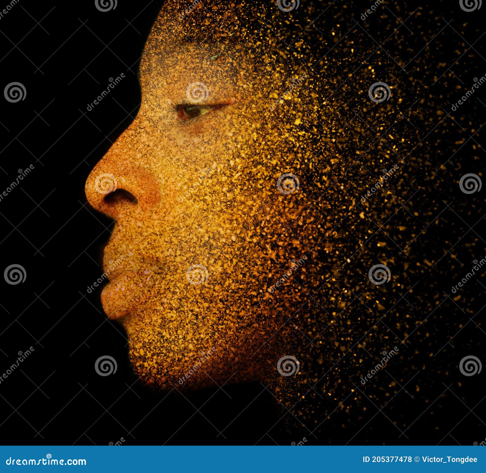 A Digitally Altered Profile Portrait Stock Photo - Image of elegant ...