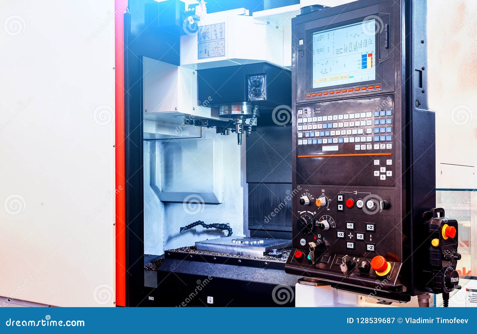 Digitally Controlled Modern Cnc Lathe with Open Part for Metal ...