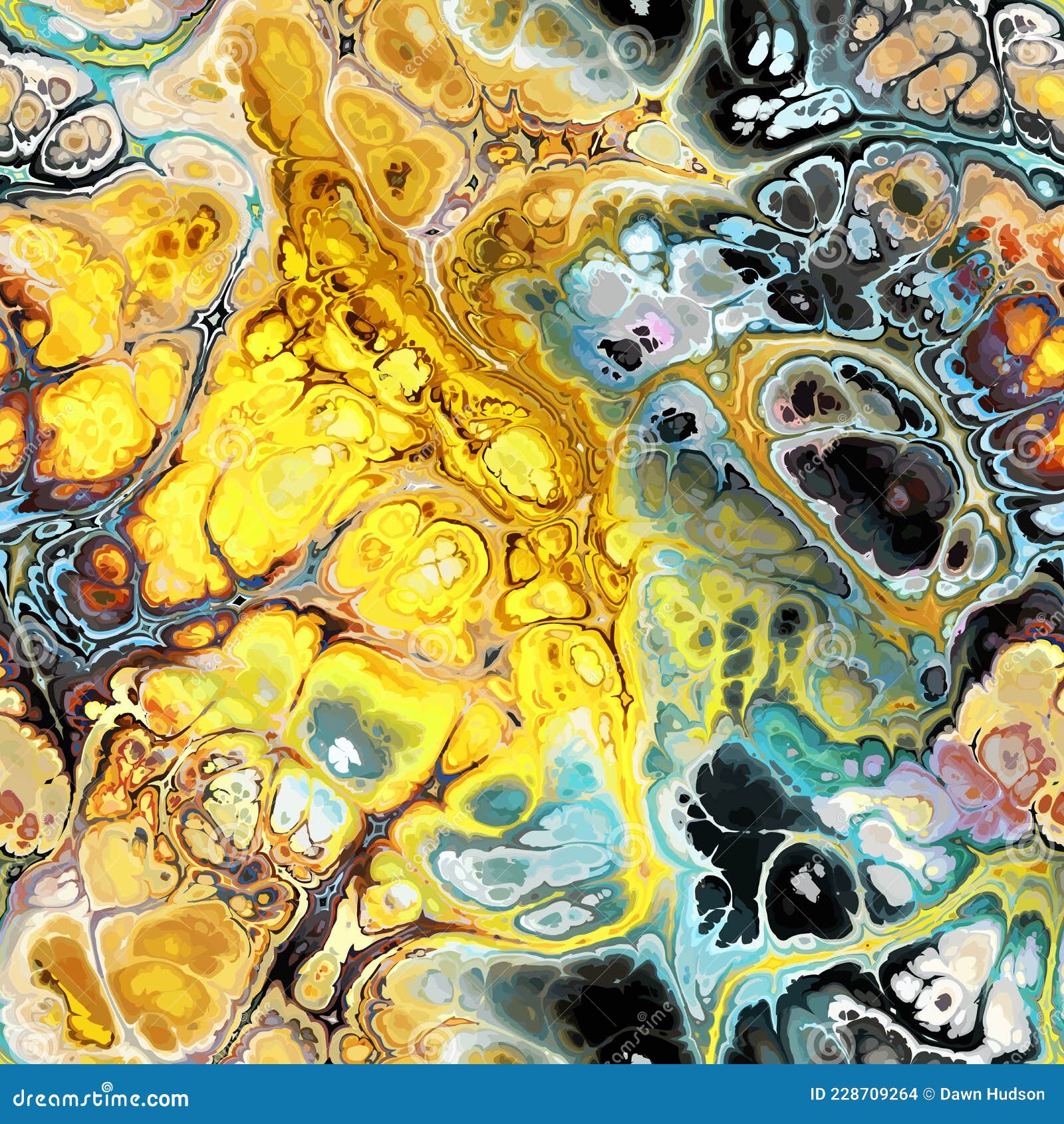 Acrylic Marbling Ink Pouring Cells Stock Vector - Illustration of ...