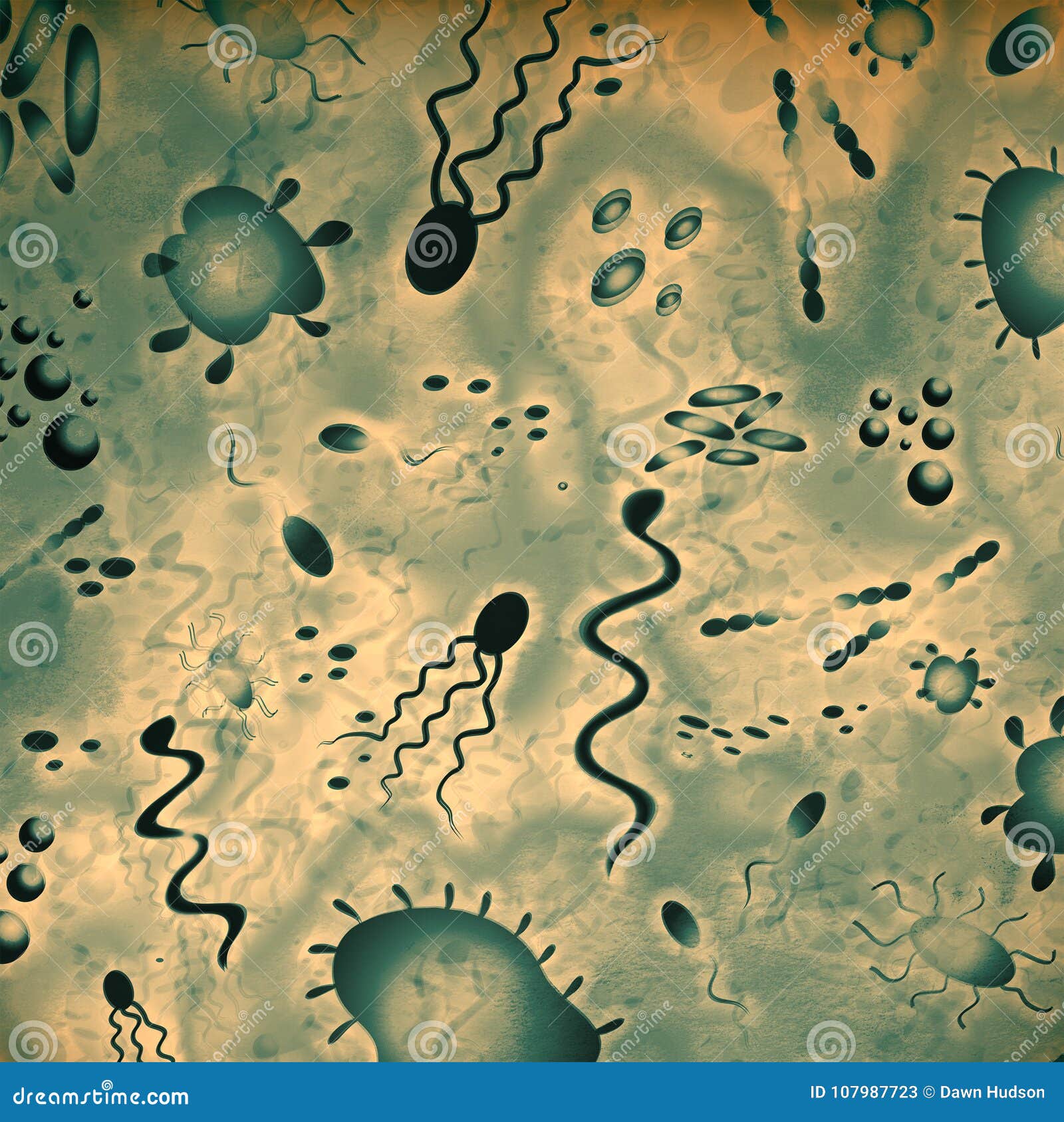 Generic Microscopic Bacterial Microbes Stock Illustration ...