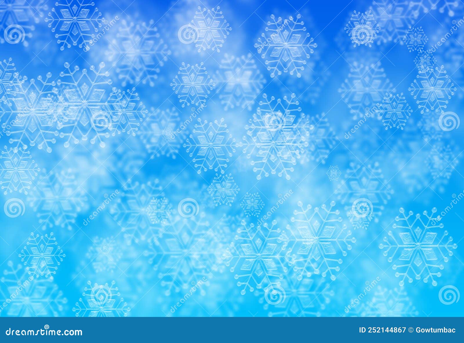High Resolution Blue Snowflakes Abstract Background. Stock Illustration ...