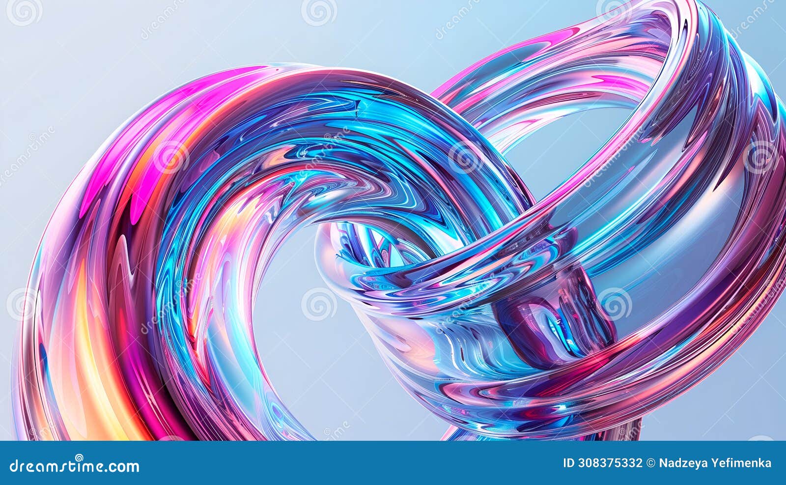 Glossy Twisted Ribbons in Vibrant Holographic Colors. AI Generated ...