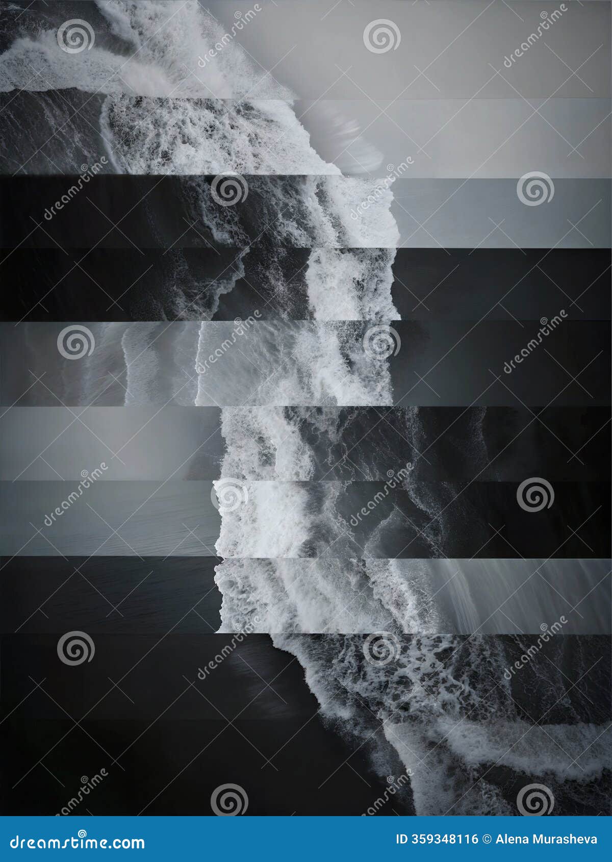 Distorted Ocean Waves Image. Sea Wave Mosaic Stock Photo - Image of ...