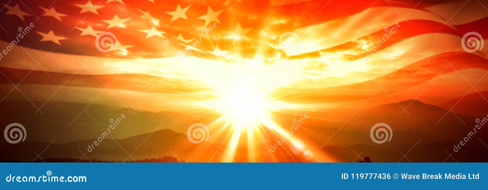 Composite Image of Digitally Generated American Flag Rippling Stock ...