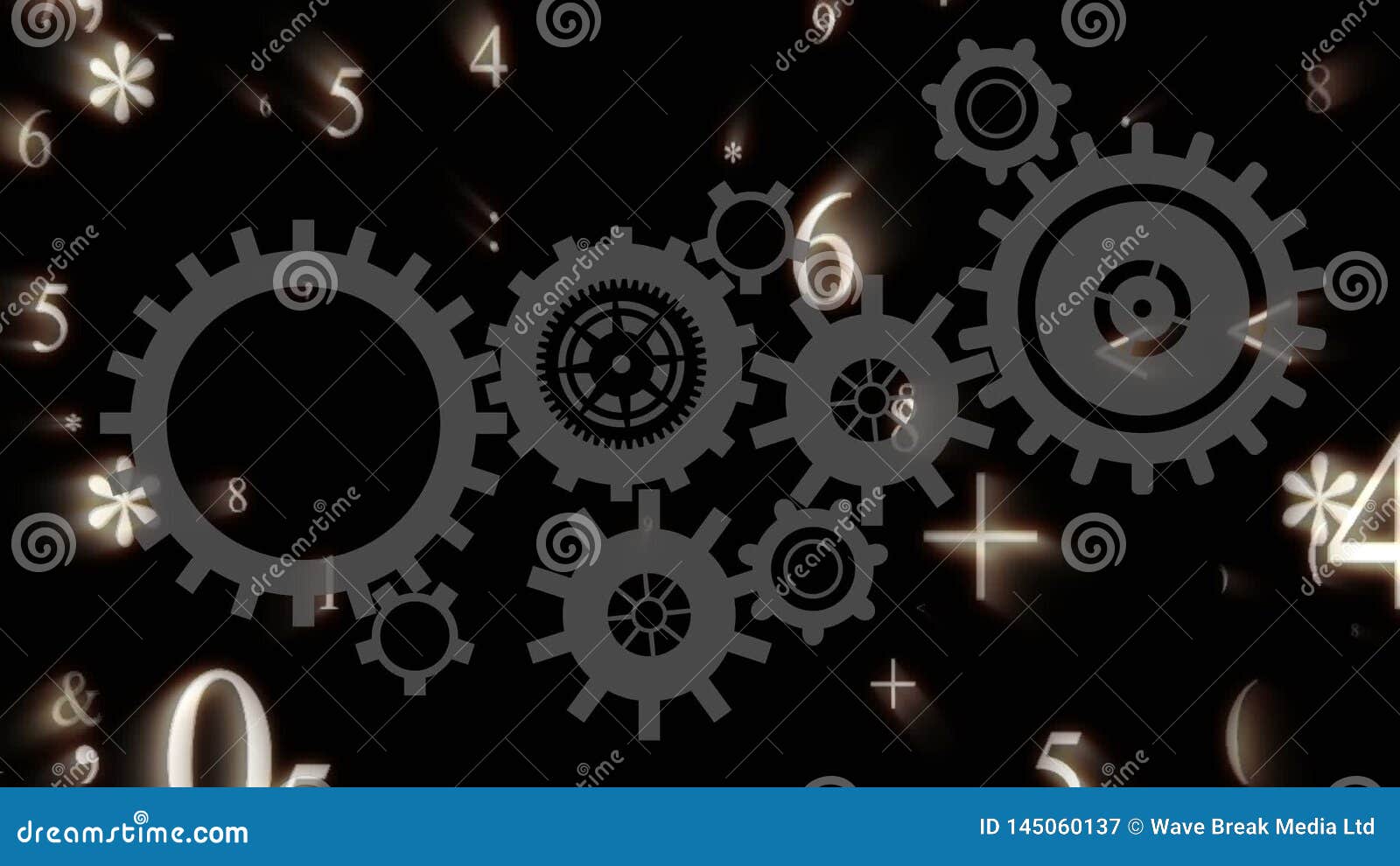 Gears and numbers stock video. Video of brainstorm, montage - 145060137