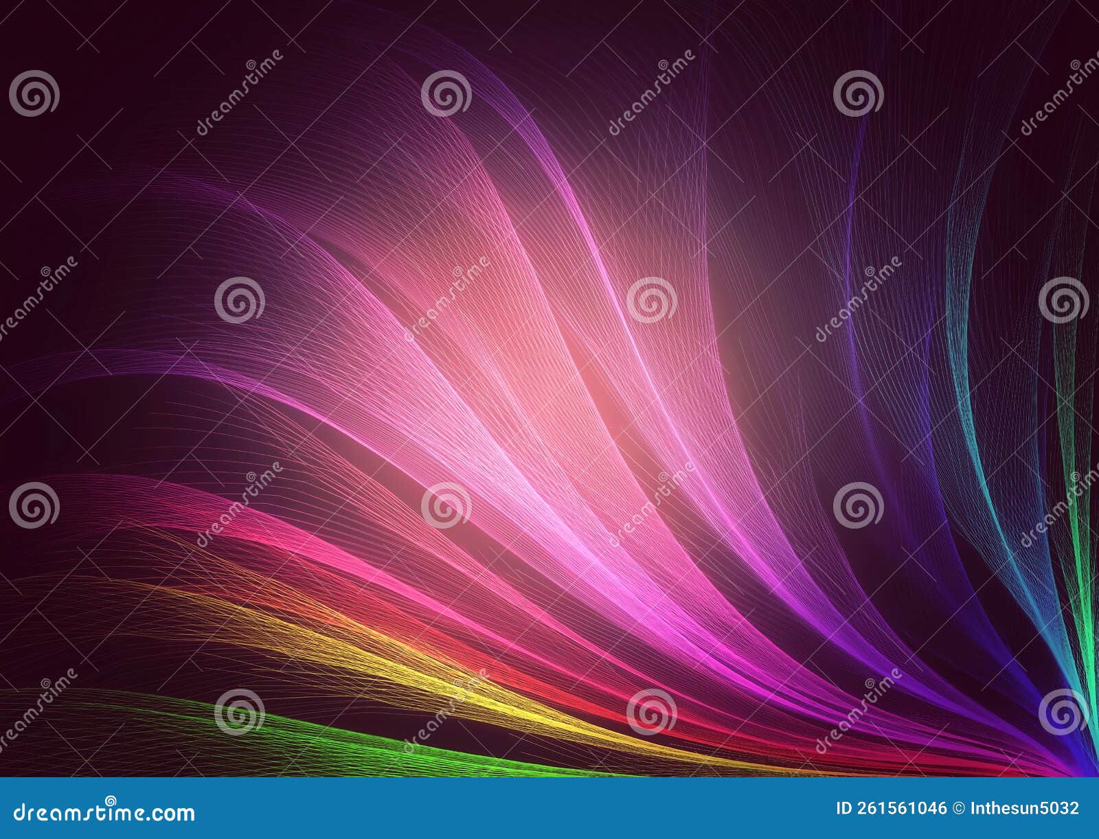 Abstract Colorful Lines of Light Shining in the Dark Stock Illustration ...