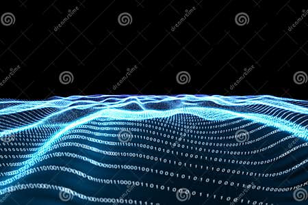 Digitally Generated Binary Code Landscape Stock Illustration ...