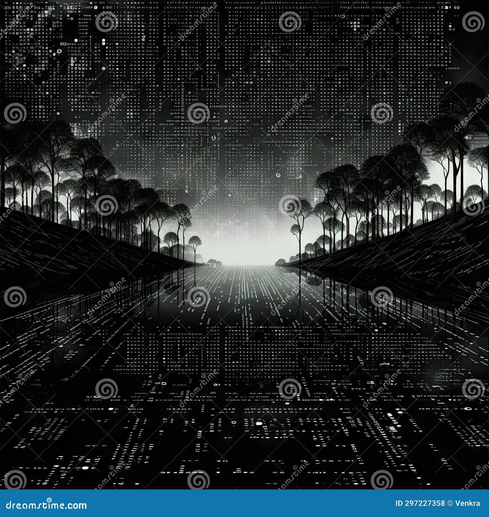 Digitally Generated Binary Code Landscape Stock Photo - Image of ...
