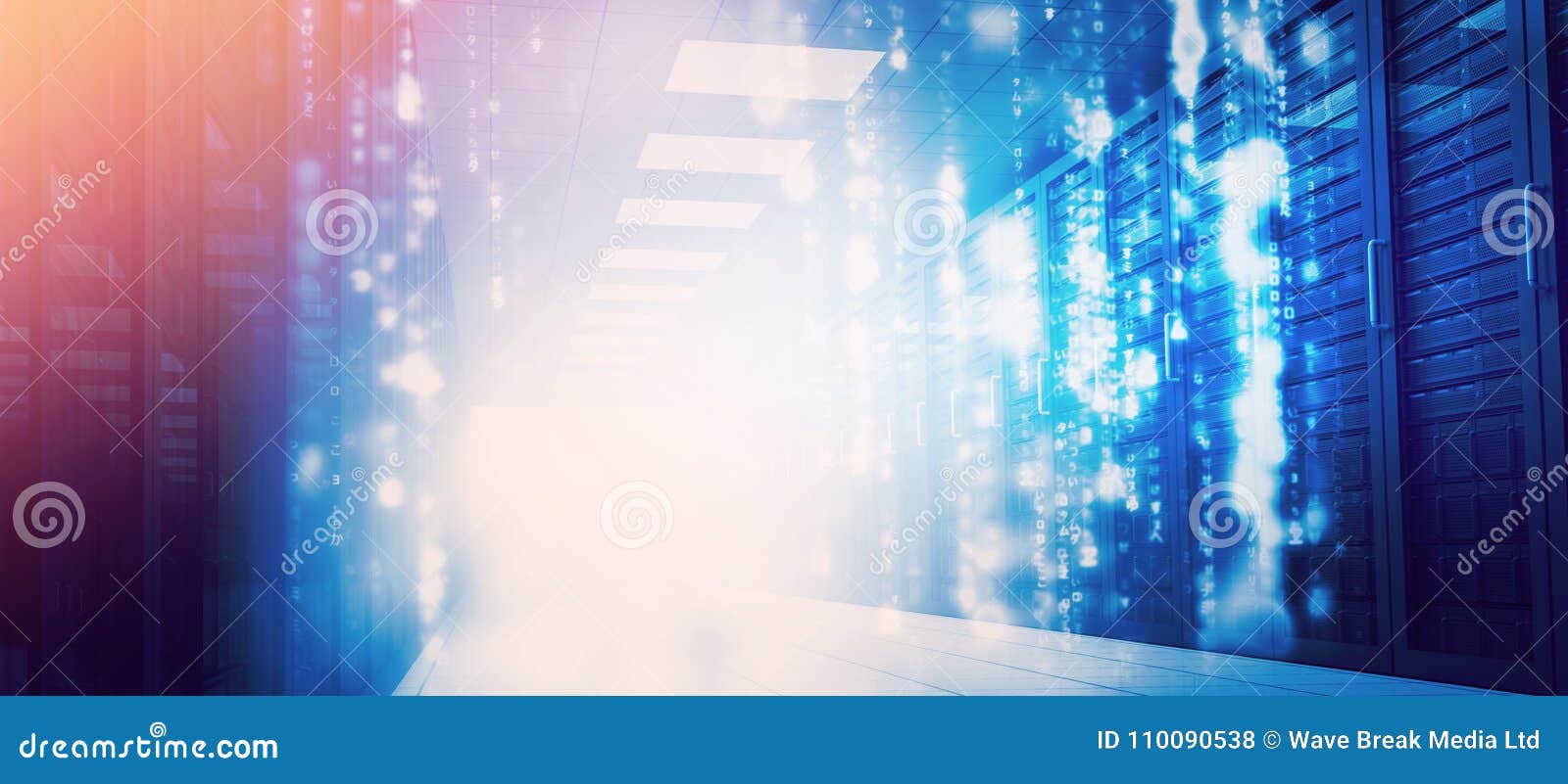 Matrix Falling in Data Center Stock Illustration - Illustration of ...