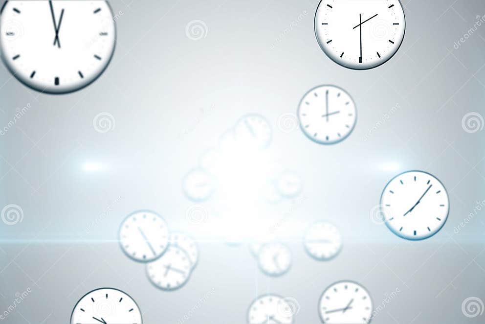 Digitally Generated Floating Clock Pattern Stock Illustration ...