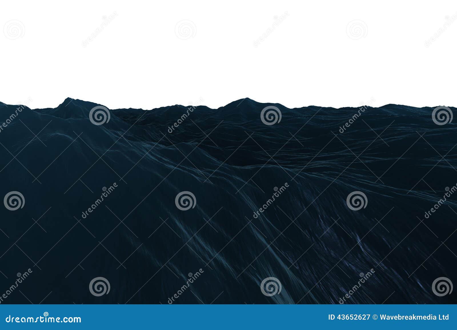 Digitally Generated Graphic Rough Blue Ocean Stock Illustration ...