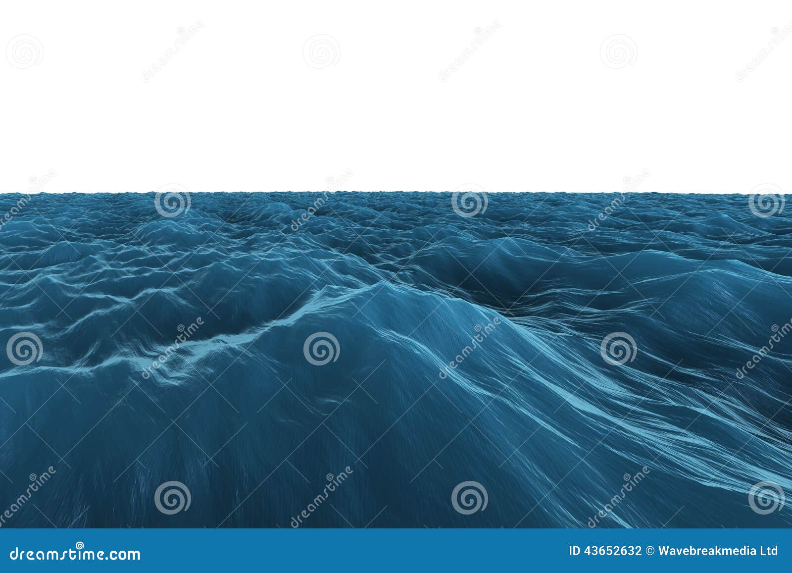 Digitally Generated Graphic Rough Blue Ocean Stock Illustration ...