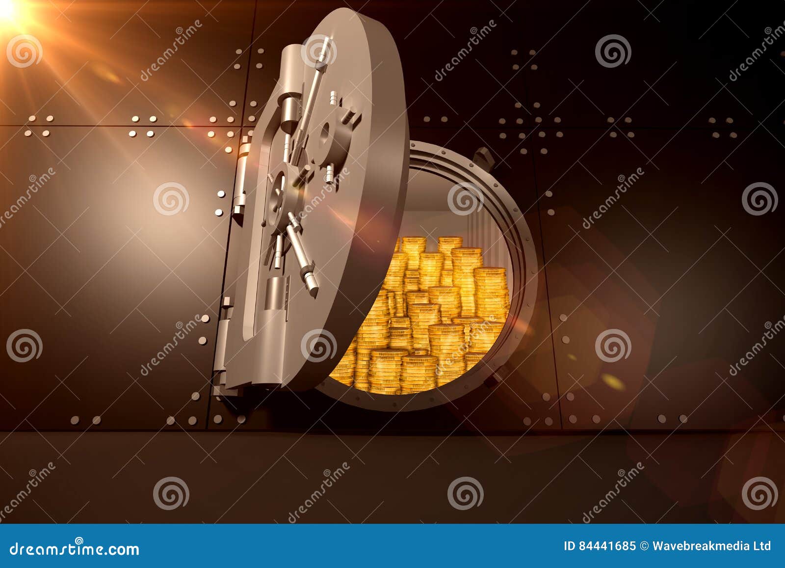 Digitally Generated Half Opened Safe Stock Illustration - Illustration ...