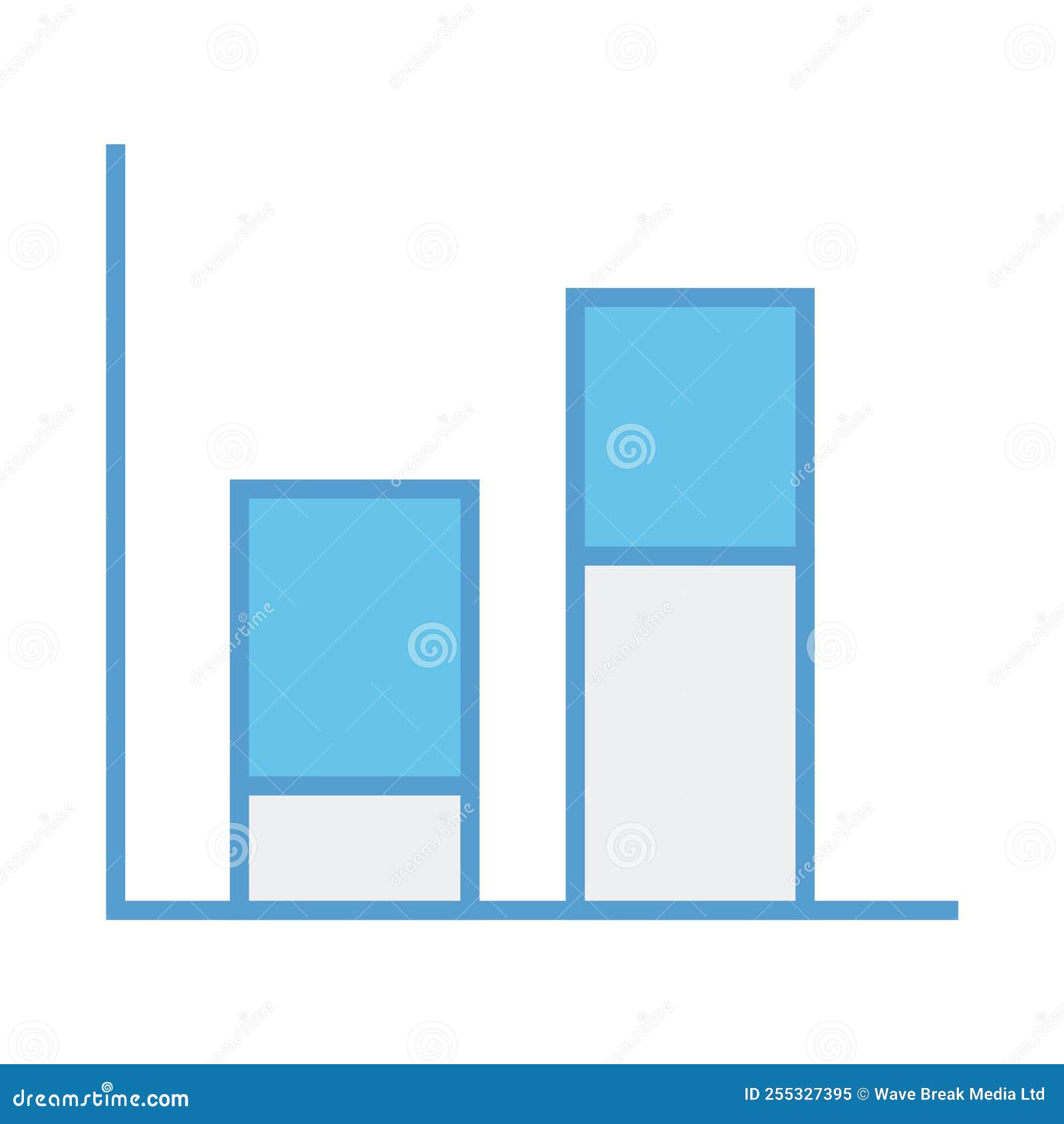 Digitally Generated Image of Blue Bar Graph Stock Illustration ...