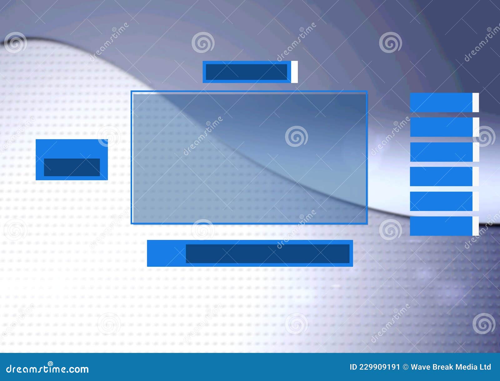 Digitally Generated Image of Blue Desktop Computer Icon Against ...