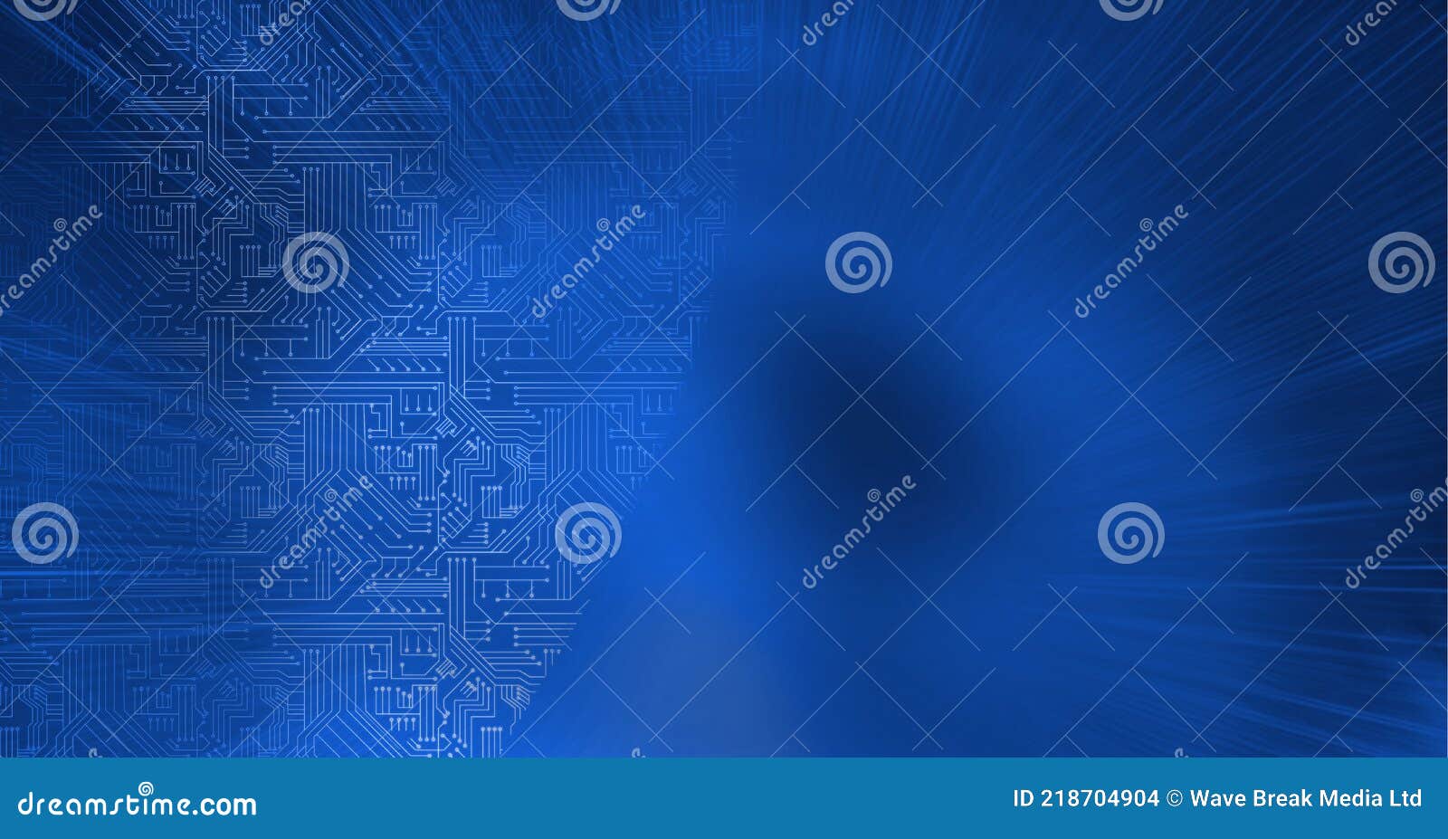 Digitally Generated Image of Blue Microprocessor Connections Against ...