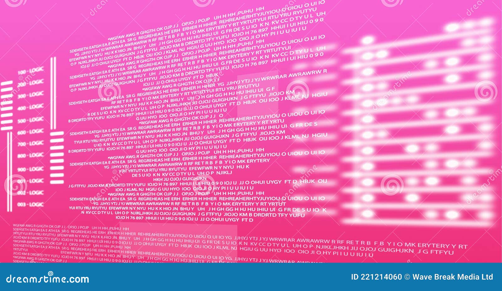 Digitally Generated Image of Data Processing Pink and Red Gradient ...