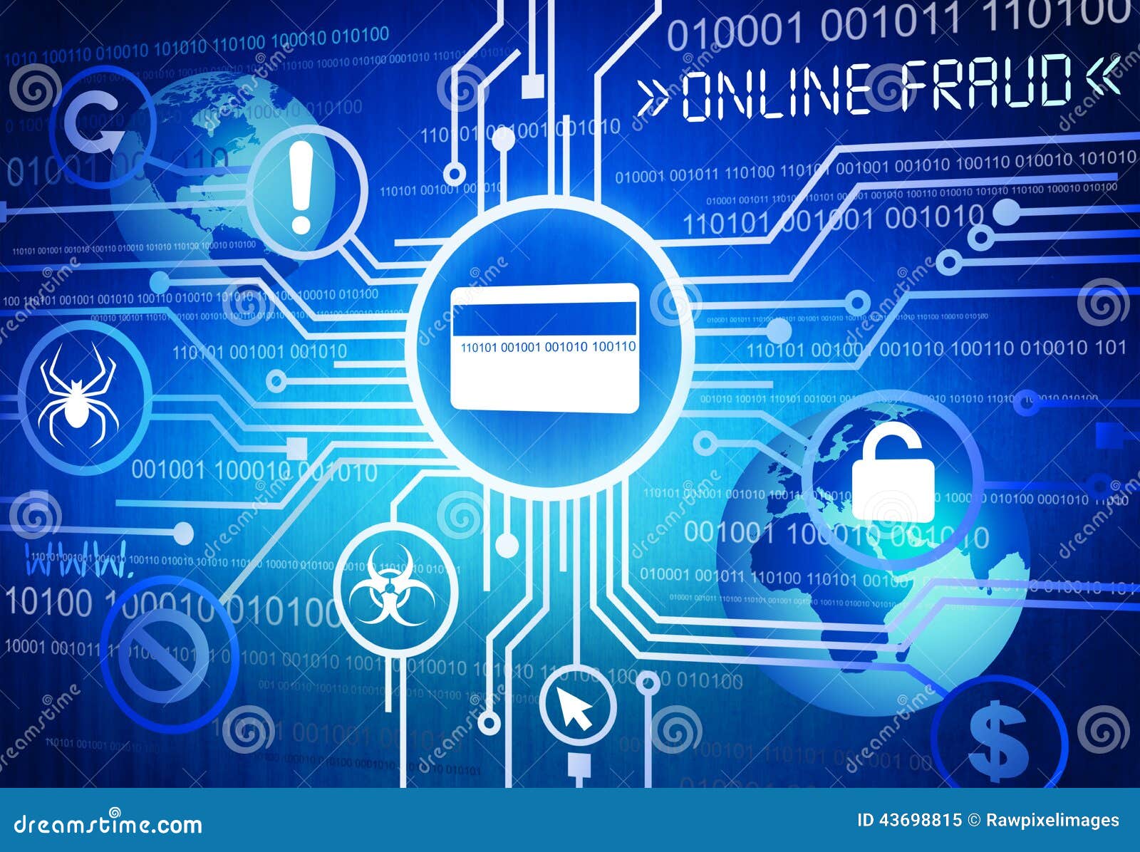 Digitally Generated Image of Online Fraud Concept Stock Illustration ...