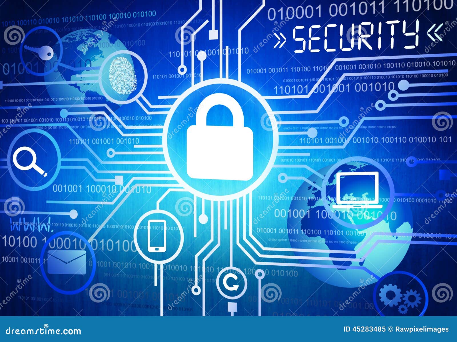 Digitally Generated Image of Online Security Concept Stock Illustration ...