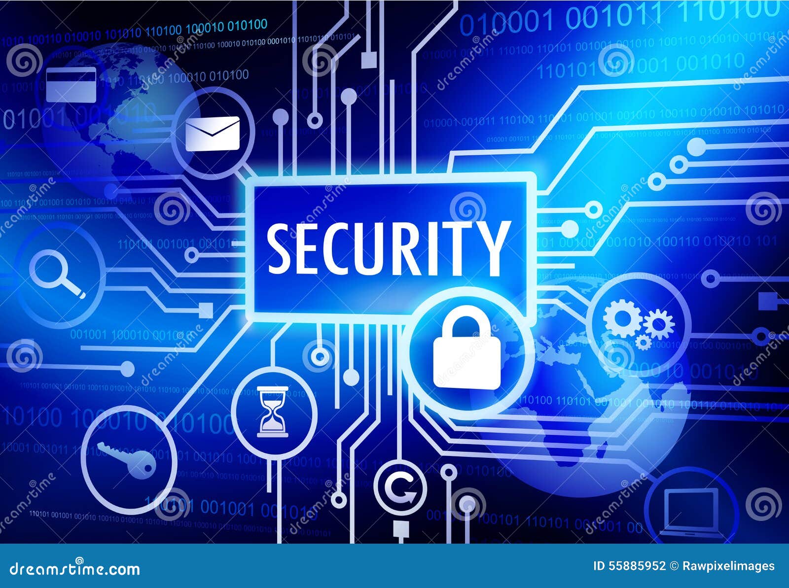 Digitally Generated Image with Security Concept Stock Vector ...