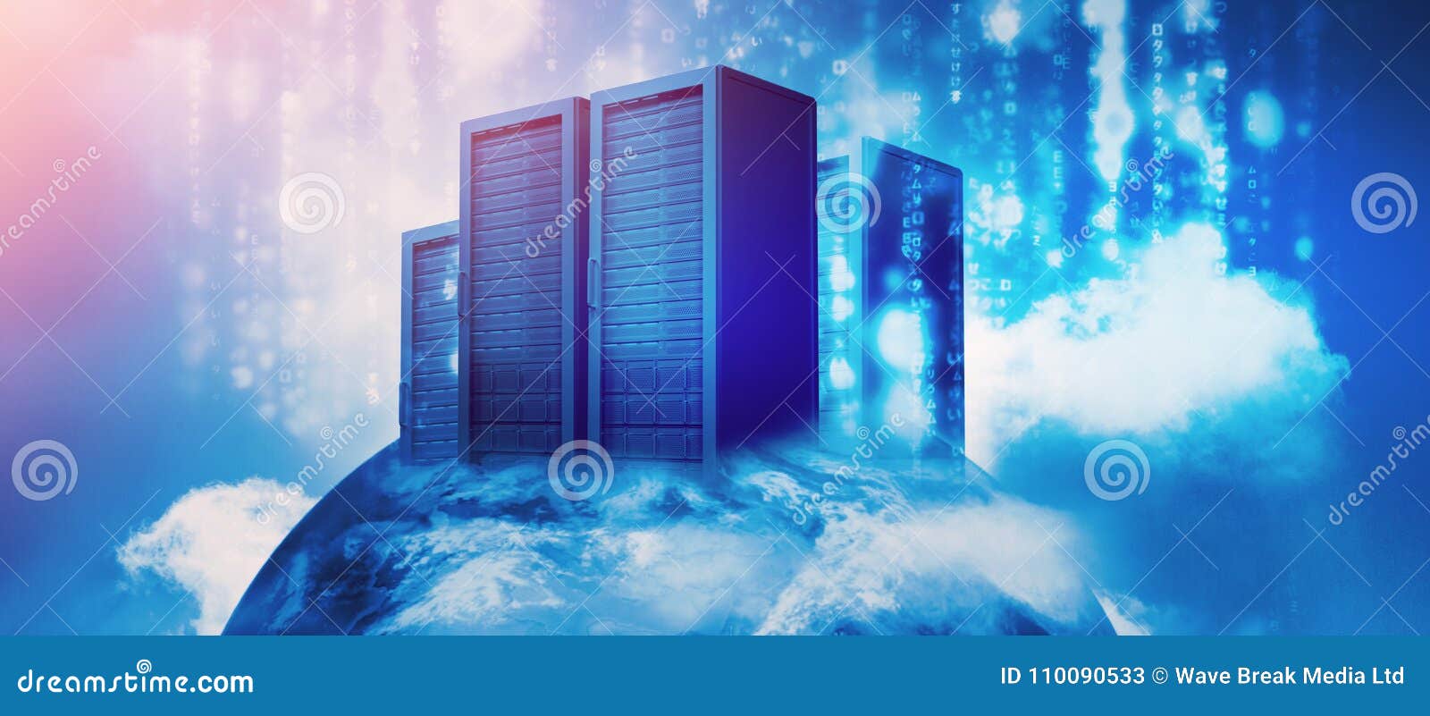 Server Racks Against Sky and Cloud Stock Illustration - Illustration of ...