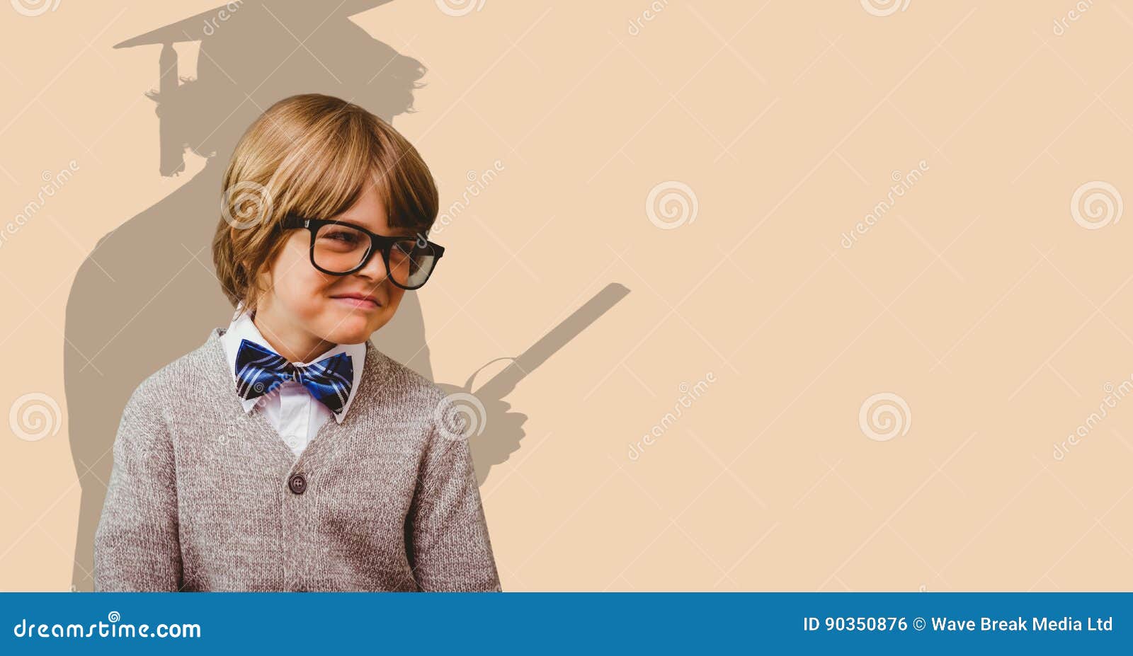 Digitally Generated Image of Smiling Boy with Shadow of Graduate ...