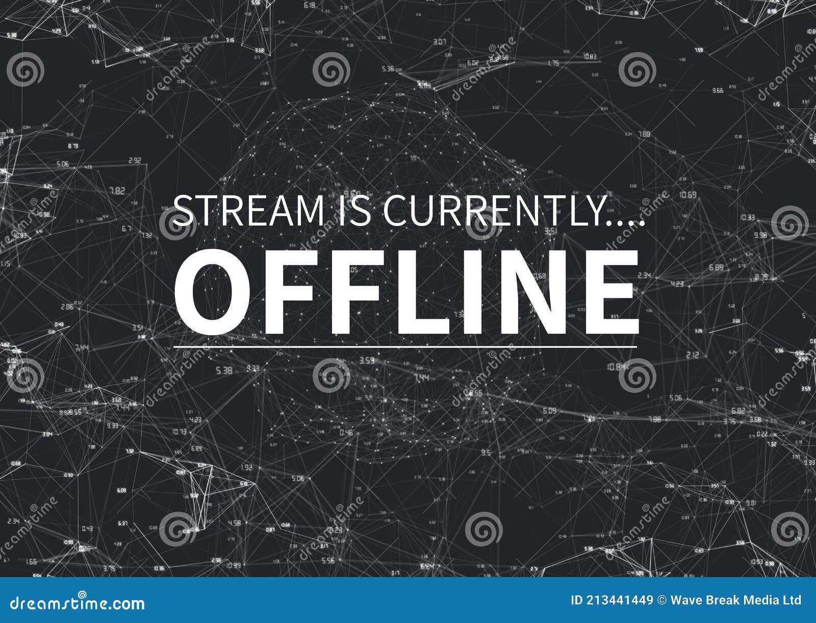 Digitally Generated Image of Stream is Currently Offline Text Against ...
