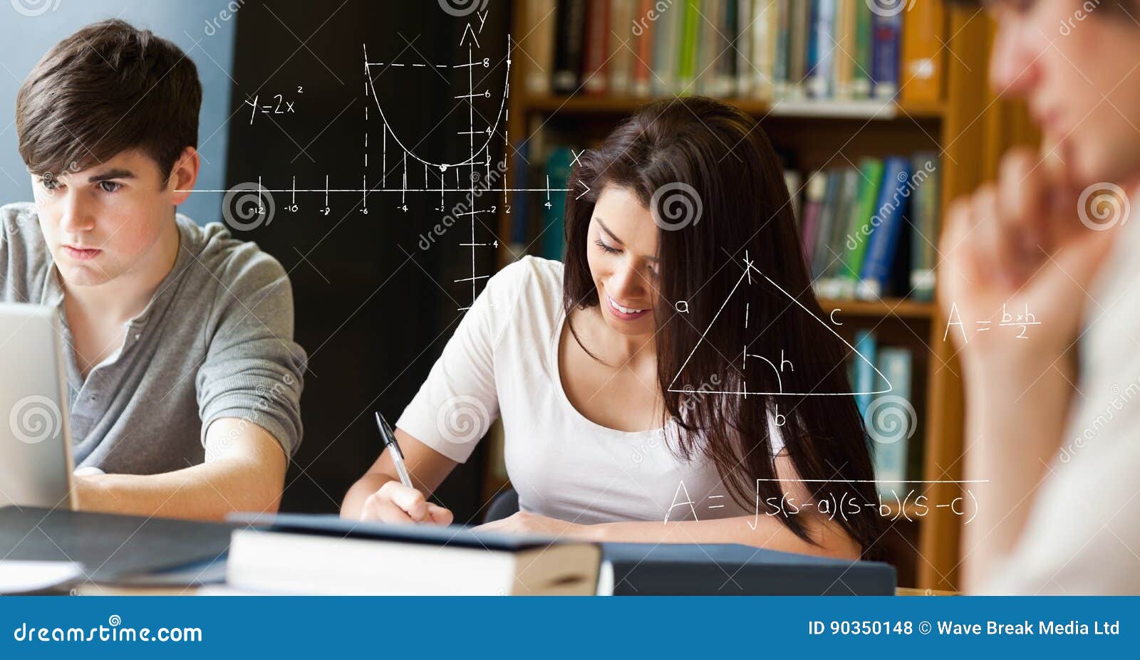 Digitally Generated Image of Various Geometric Shapes with College ...