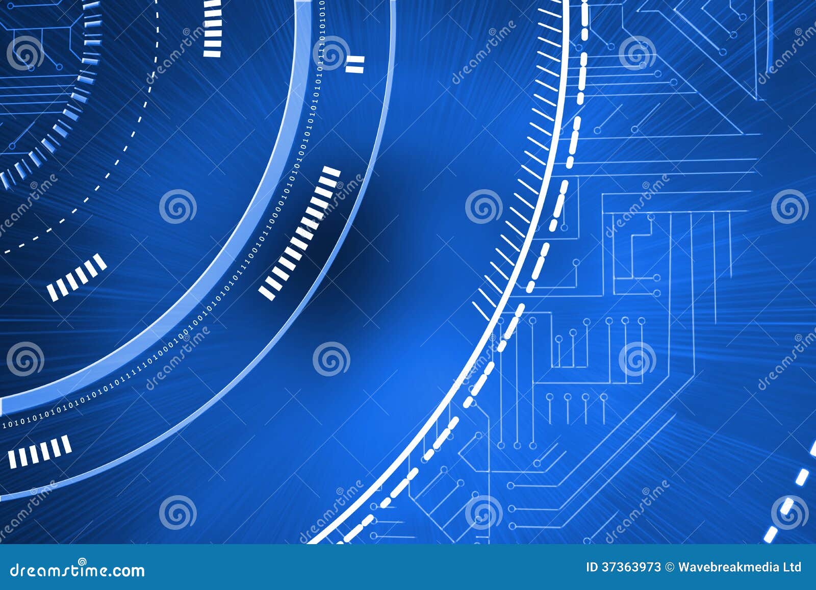 Futuristic blue interface stock illustration. Illustration of circuit ...