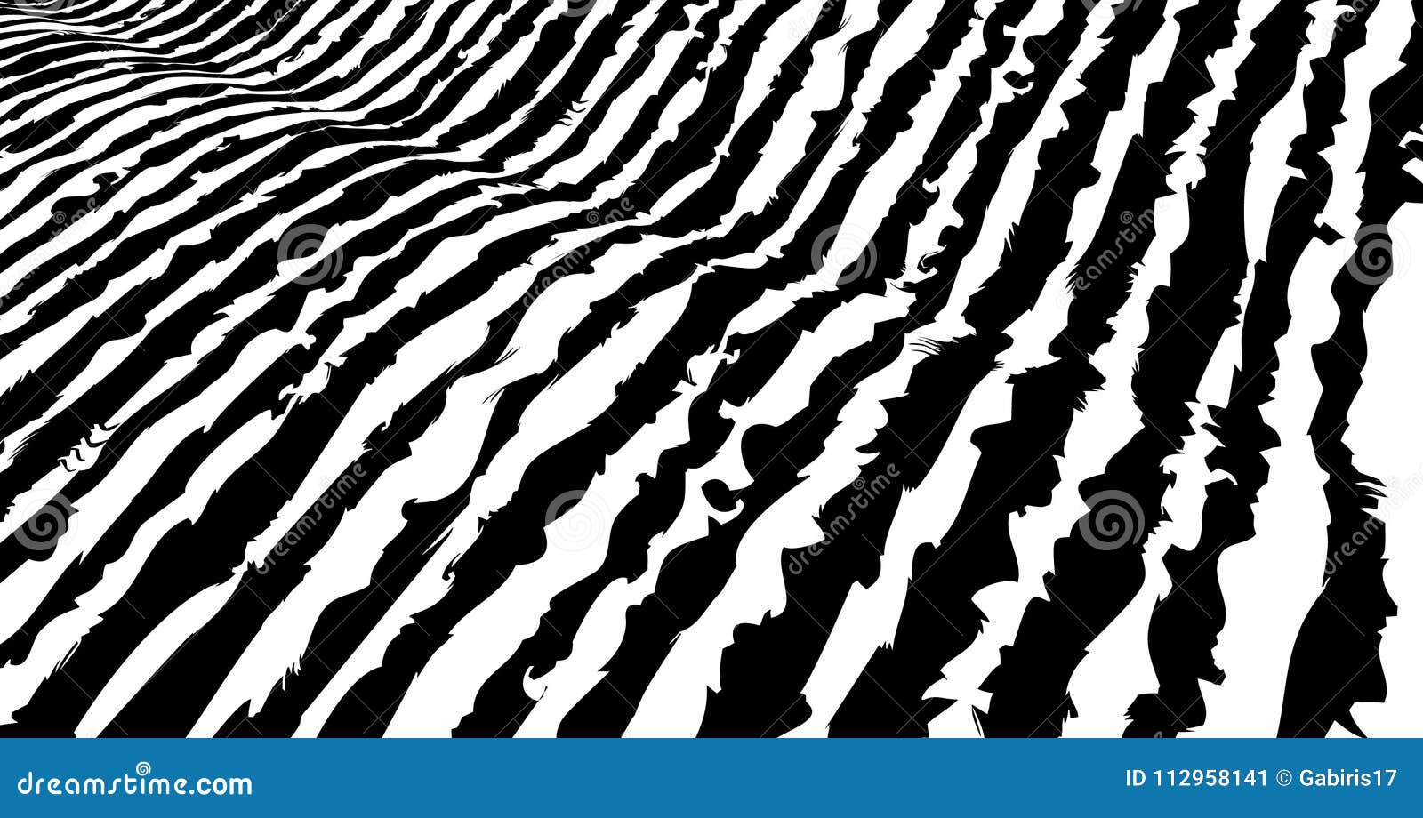 Hand Drawn Abstract Stripes Mapped Onto Wavy, Bumpy Surface To ...