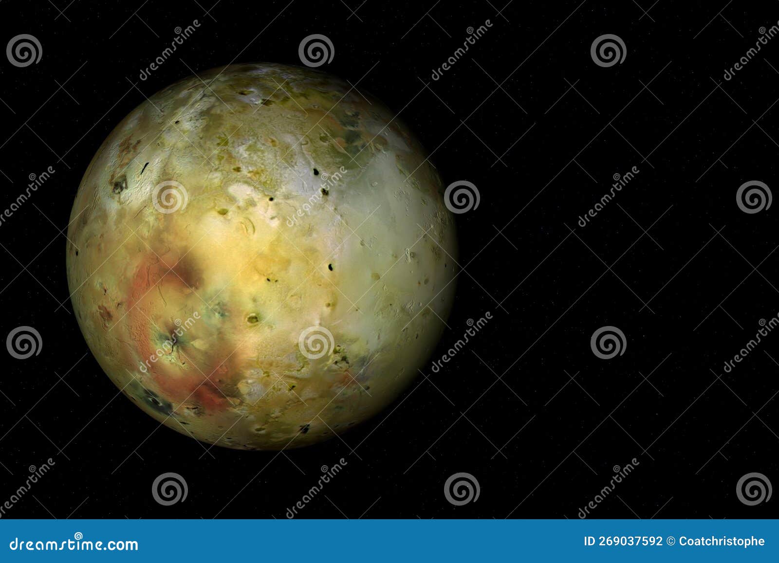 Io, the Moon of Jupiter - Solar System Stock Illustration ...