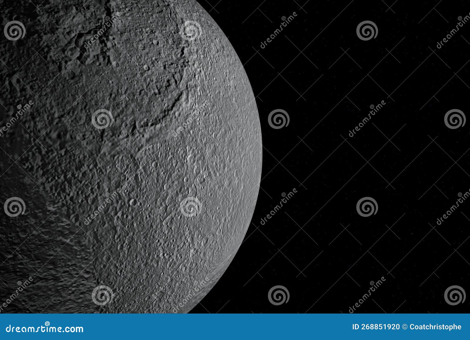 Tethys, The Moon Of Saturn - Solar System Stock Photography ...