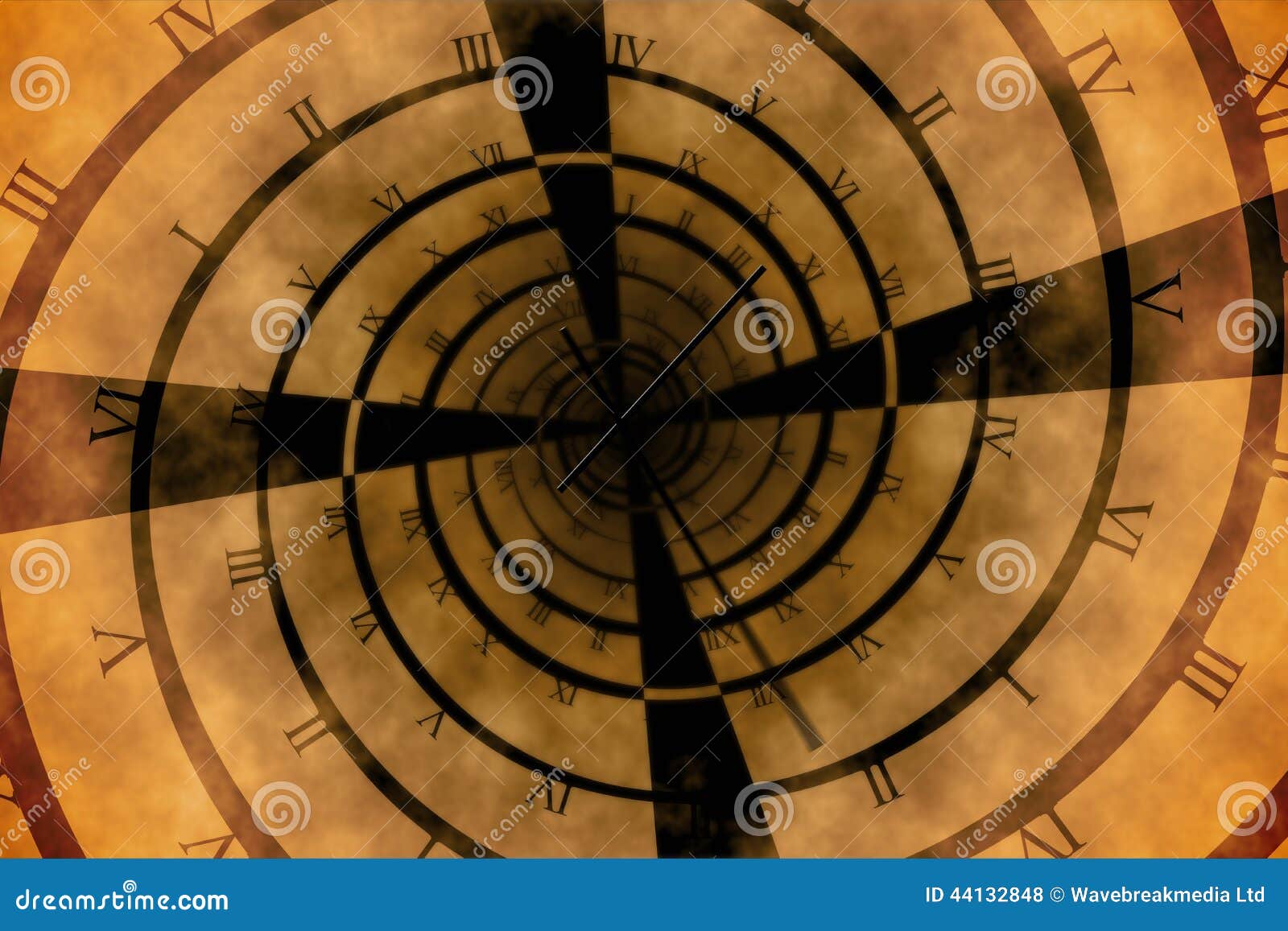 Digitally Generated Roman Numeral Clock Vortex Stock Illustration ...