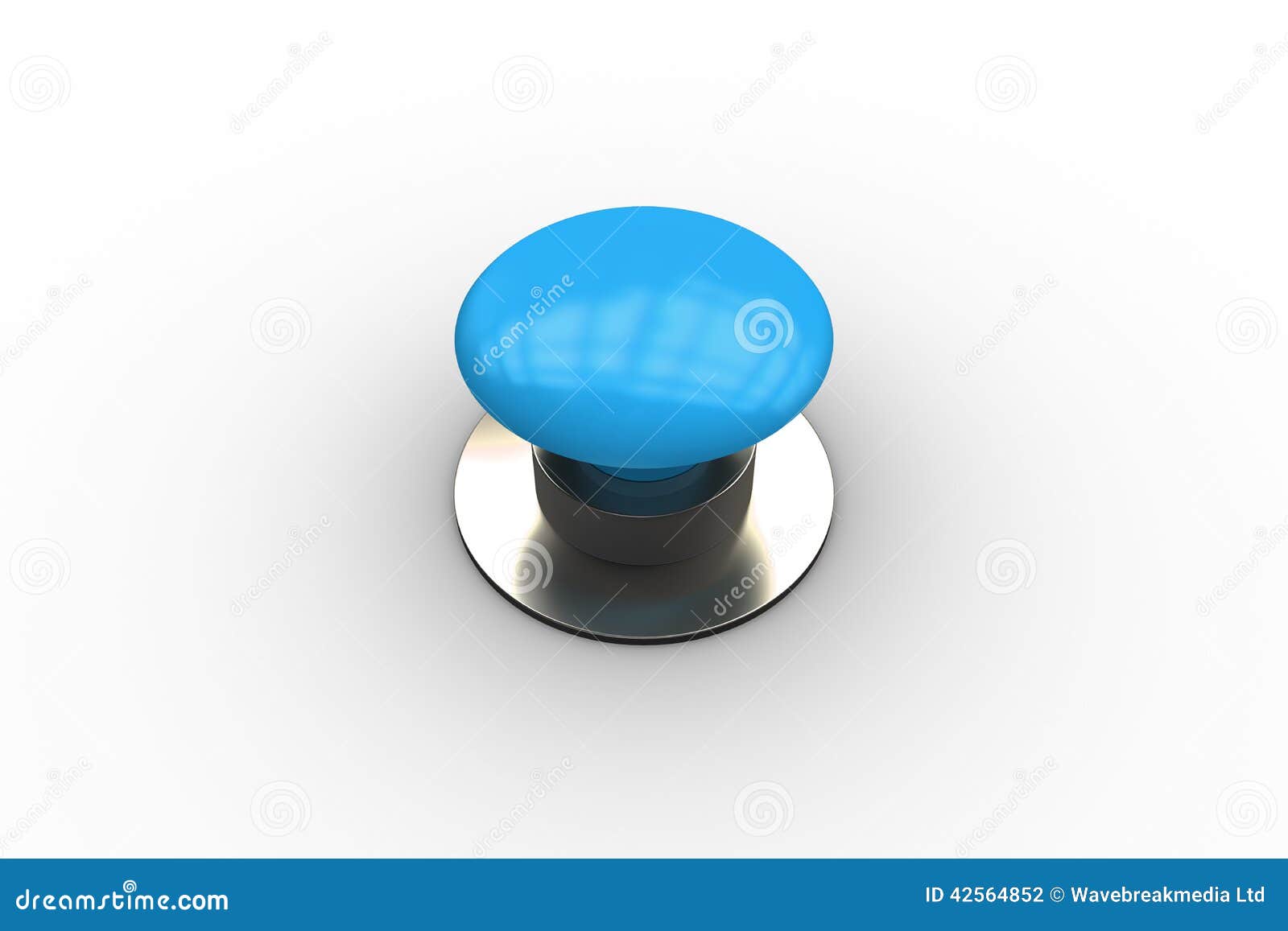 Digitally Generated Shiny Blue Push Button Stock Illustration ...