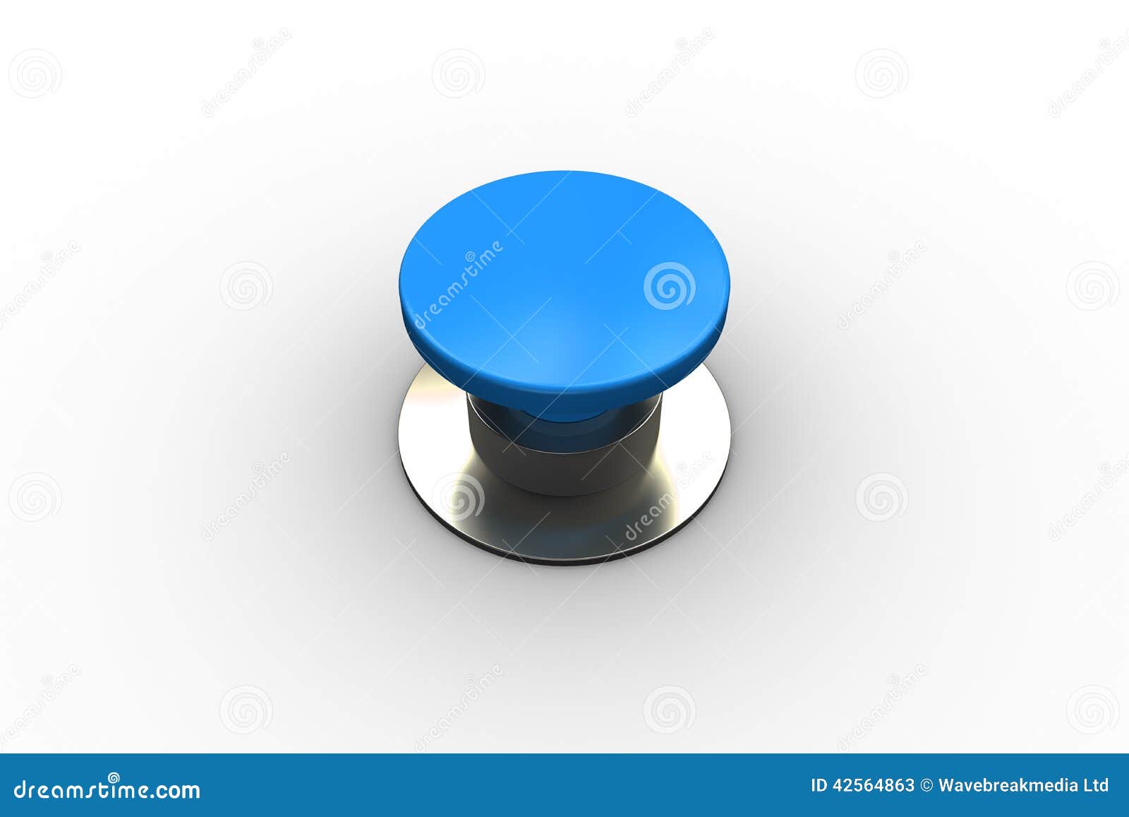 Digitally Generated Shiny Blue Push Button Royalty-Free Stock ...