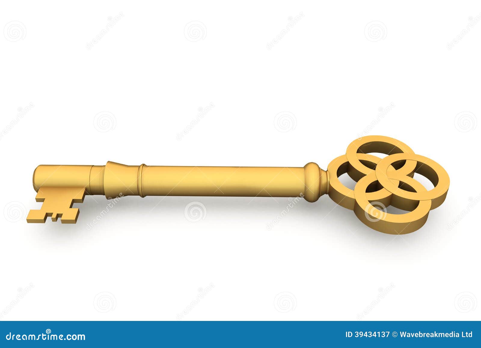 Digitally Generated Shiny Gold Key Stock Illustration - Illustration of ...