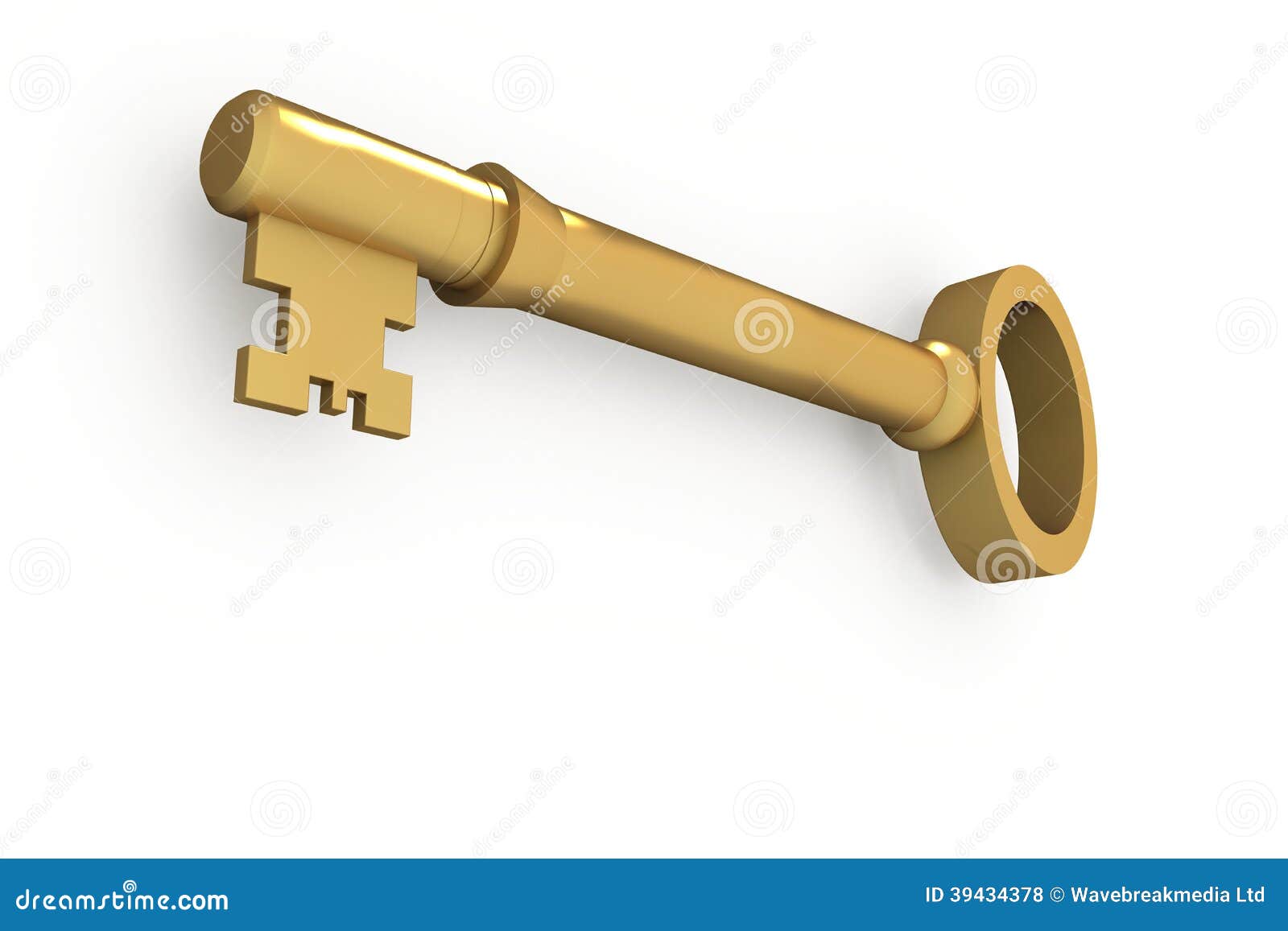 Digitally Generated Shiny Gold Key Stock Illustration - Illustration of ...