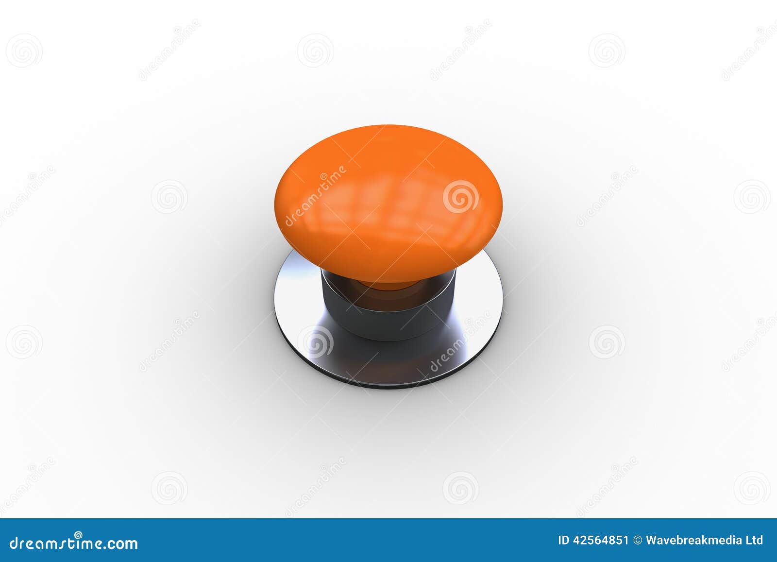 Digitally Generated Shiny Orange Push Button Stock Illustration ...