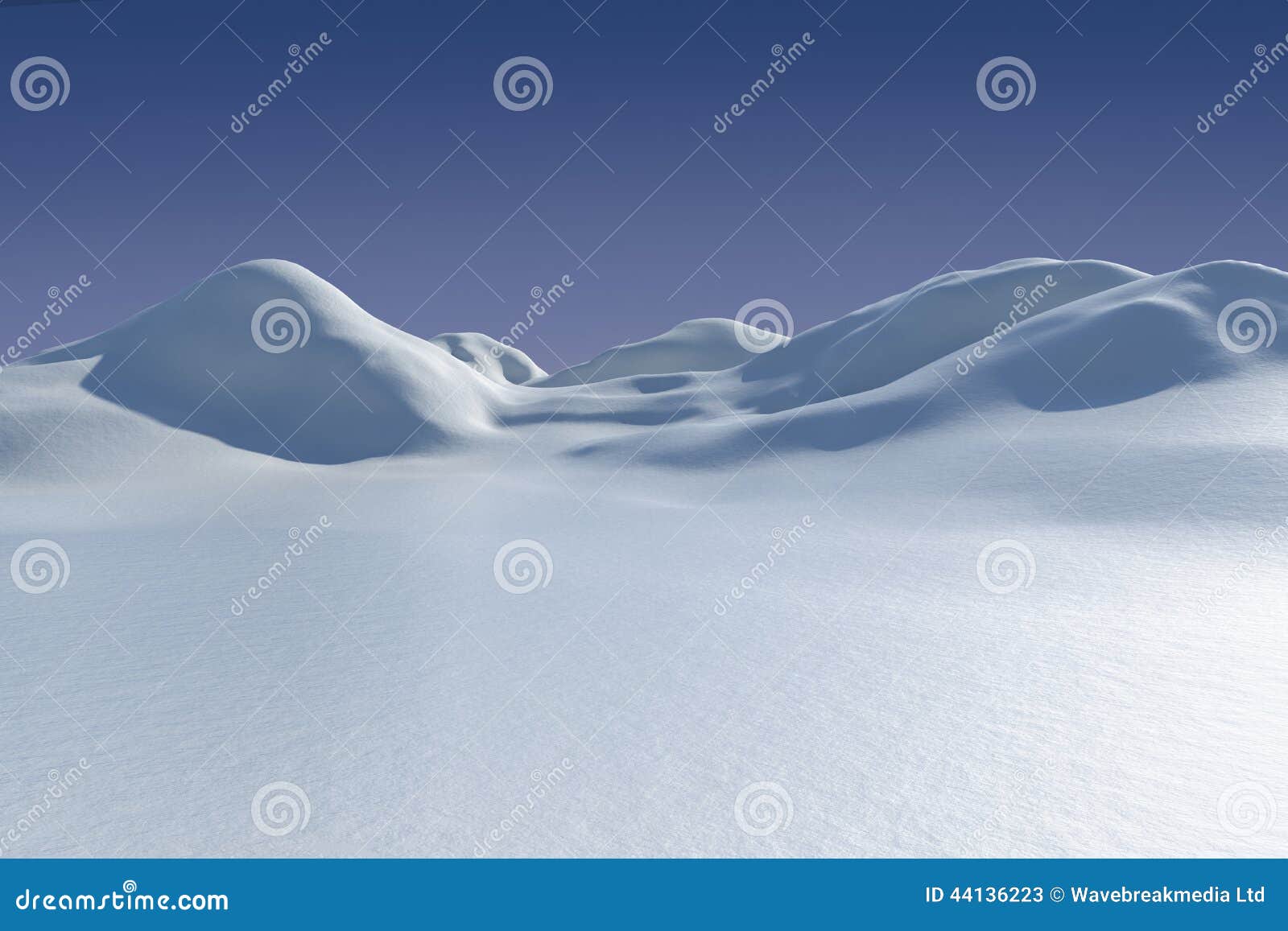 Digitally Generated Snowy Land Scape Stock Illustration - Illustration ...