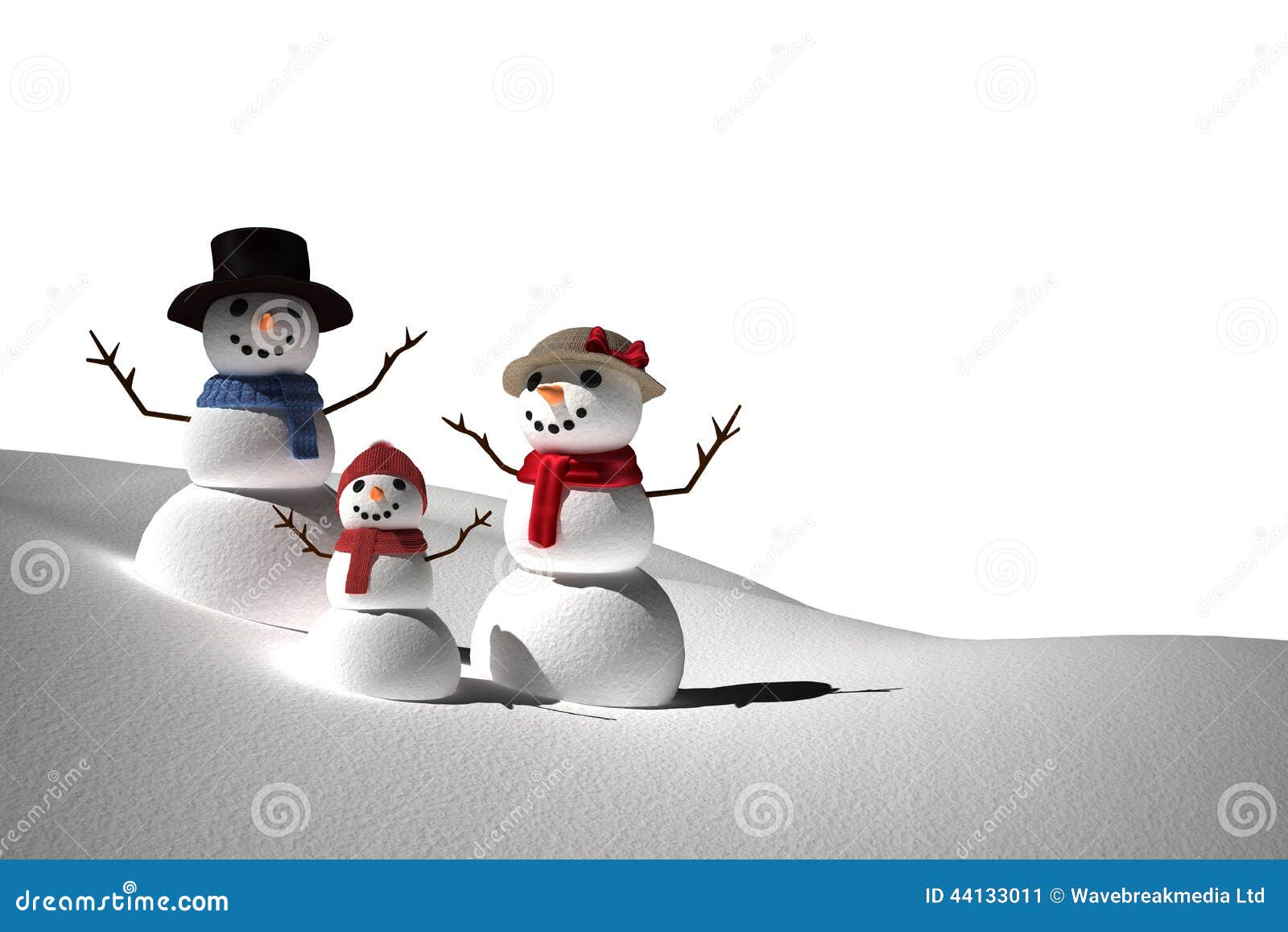 Digitally Generated White Snow Family Stock Illustration - Illustration ...
