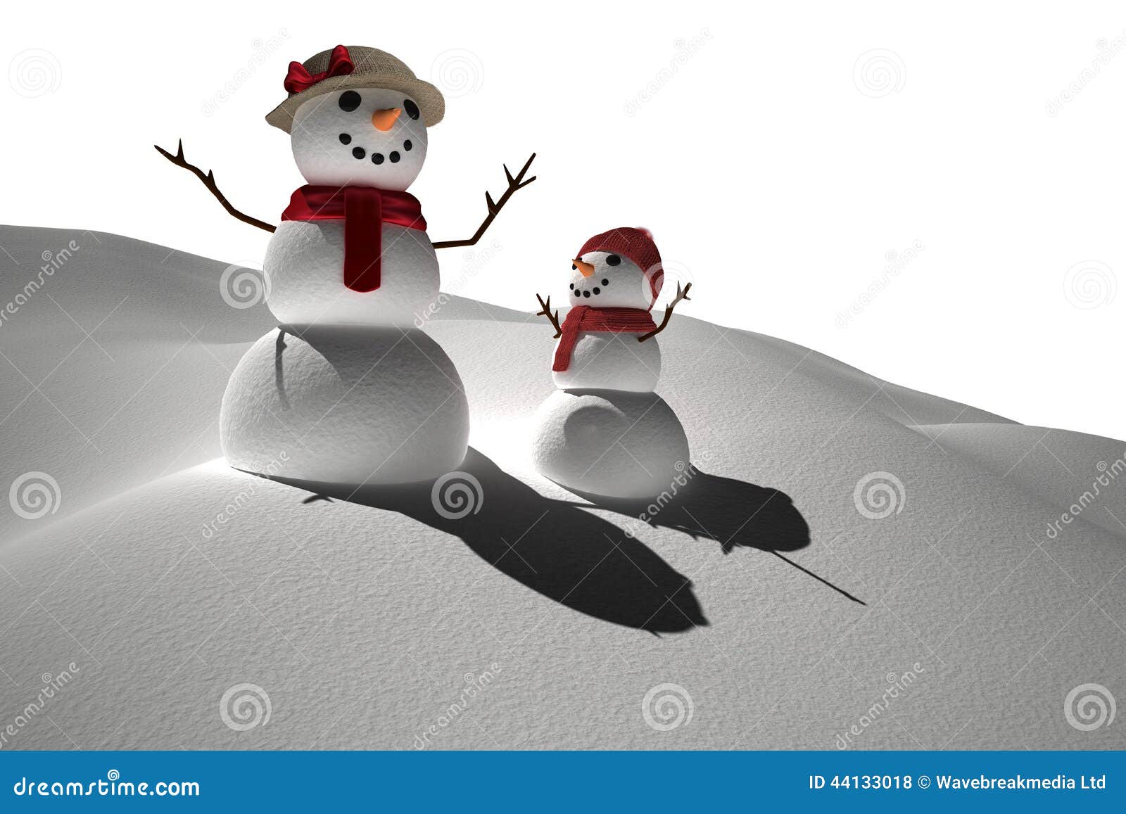 Digitally Generated White Snow People Stock Illustration - Illustration ...