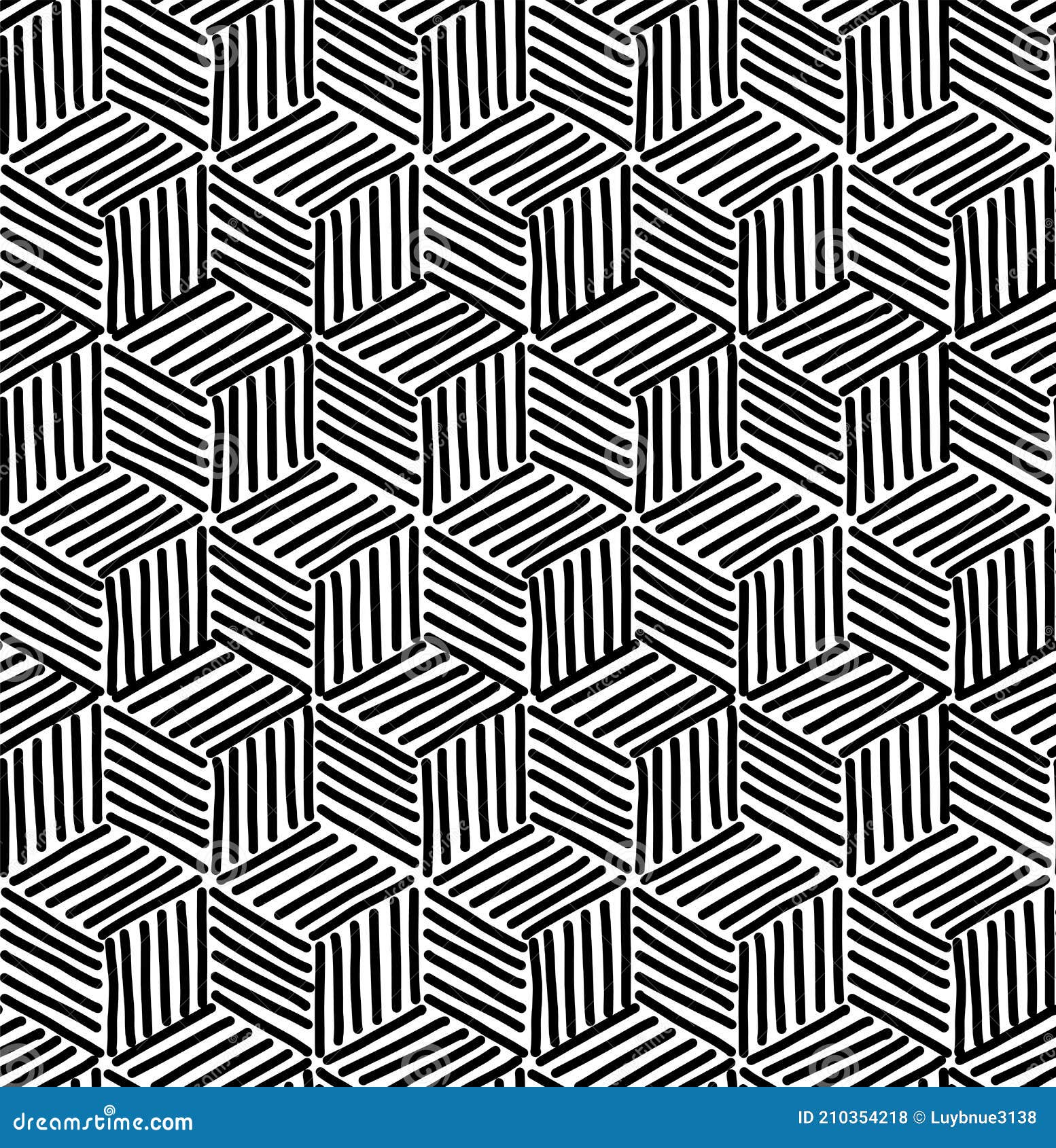 Digitally Hand Drawn Lines Seamless Pattern. Repeating Patterns Stock ...