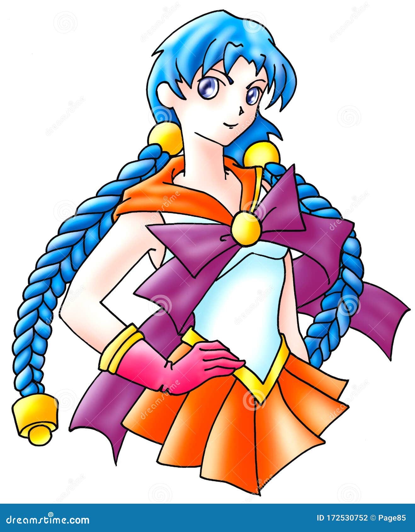 Anime warrior stock illustration. Illustration of action - 172530752